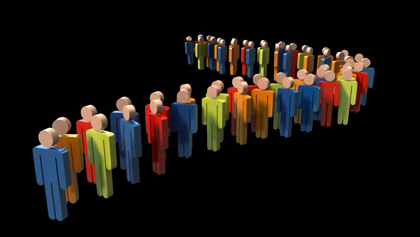 Growing Queue of People Growing Stock Footage Video (100% Royalty-free ...