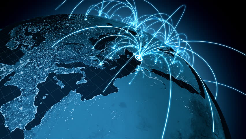 Growing Connections Over Earth Worldwide Network Stock Footage Video ...
