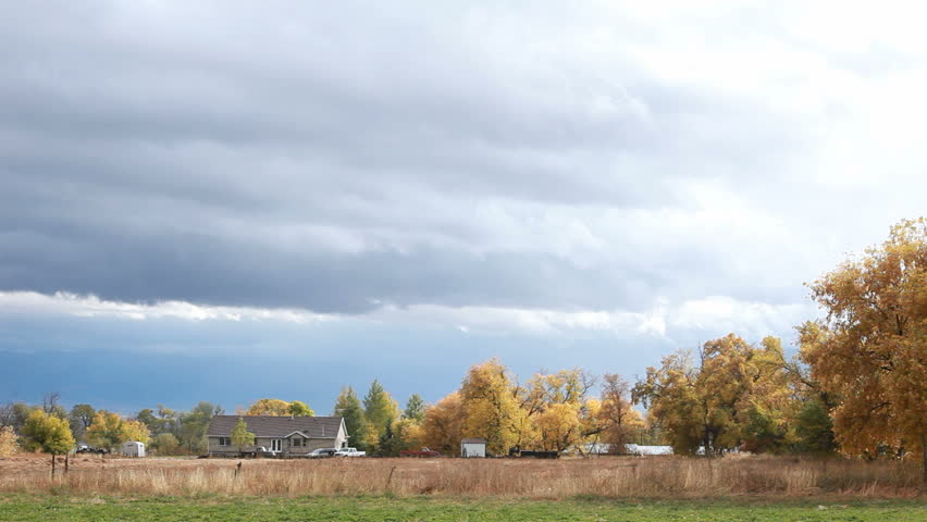 Autumn Storm Over Farm House, Stock Footage Video (100% Royalty-free ...