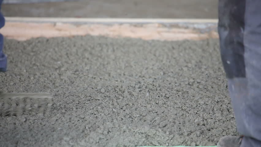 Making Concrete Floor - Rake Stock Footage Video (100% Royalty-free ...