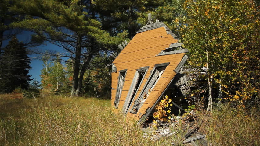 Wrecked, Rural House. Remains of Stock Footage Video (100% Royalty-free ...