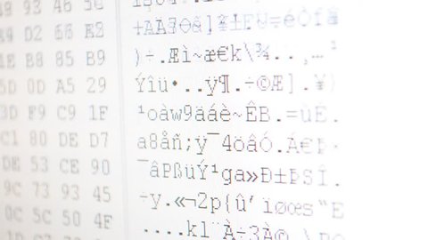 Hexadecimal Program Code On Screen Animated Stock Footage Video (100% ...