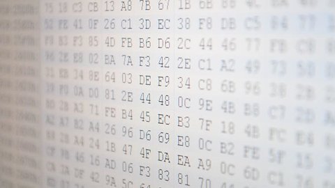 Hexadecimal Program Code On Screen Animated Stock Footage Video (100% ...