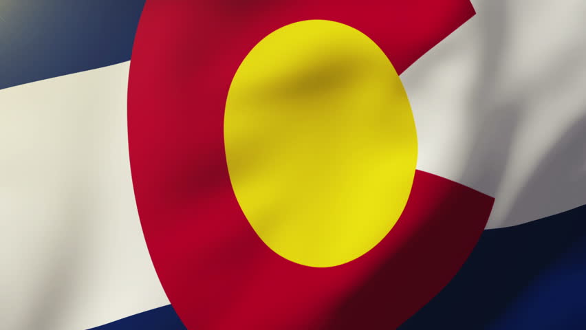 colorado flag waving wind looping sun Stock Footage Video (100% Royalty ...