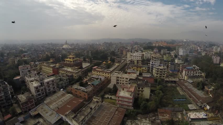 aerial view kathmandu captured moving camera Stock Footage Video (100% ...
