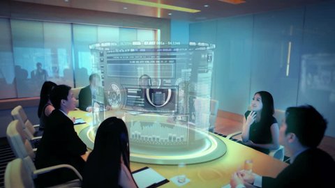 Communication Motion Graphics Hologram Touch Screen Stock Footage Video ...