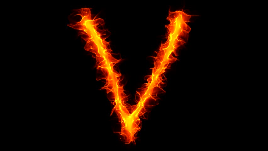 Burning Letter V Graffiti Isolated Stock Footage Video (100% Royalty ...