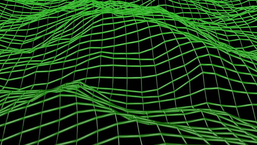 Green Floating Wireframe. (loop Ready Stock Footage Video (100% Royalty ...