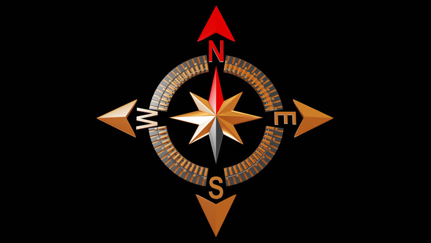 render abstract compass which arrow specifies Stock Footage Video (100% ...