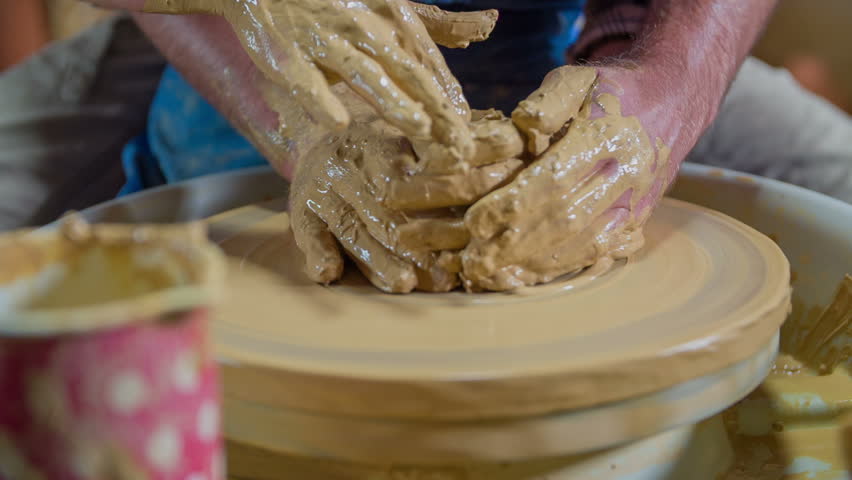 Forming the Clay and Adding Stock Footage Video (100% Royalty-free ...
