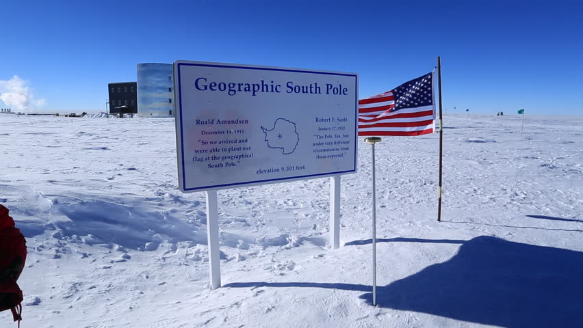geographic south pole sign amundsen-scott station Stock Footage Video ...