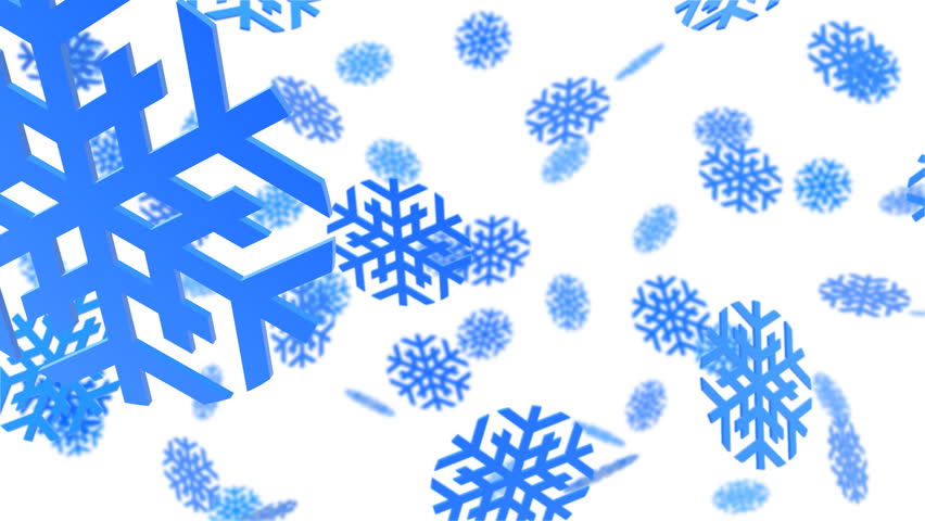 snowflakes falling on white background alpha Stock Footage Video (100% ...