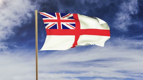 Royal Navy Flag Waving Wind Green Stock Footage Video (100% Royalty ...