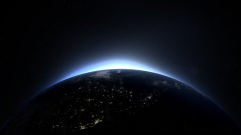 Realistic Night View Earth Orbit Stock Footage Video (100% Royalty-free ...