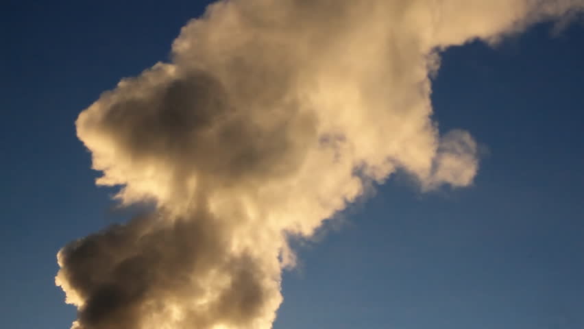 conceptual footage smoke disappearing into factory's Stock Footage ...