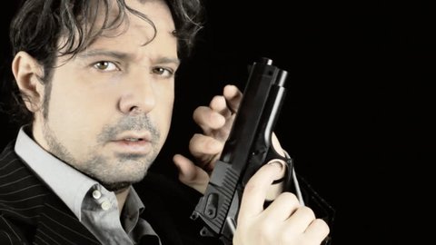 Threatening Mafia Mob Looking Camera Ominous Stock Footage Video (100% ...