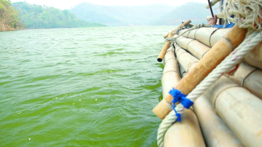 natural bamboo raft be made travel Stock Footage Video (100% Royalty ...