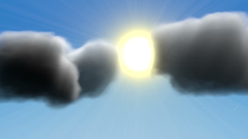 animation sunny day changing into rainy Stock Footage Video (100% ...