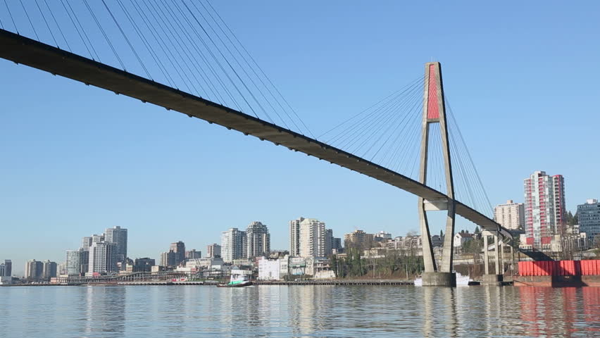 New Westminster from the Fraser River in British Columbia, Canada image ...