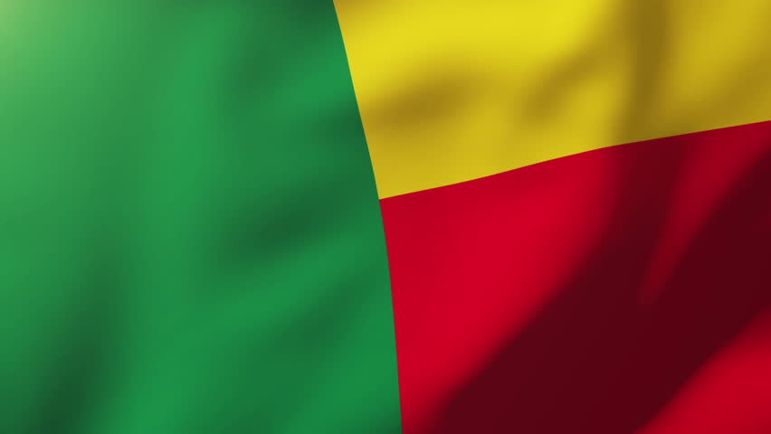 Benin Flag Waving Wind Looping Sun Stock Footage Video 100 Royalty