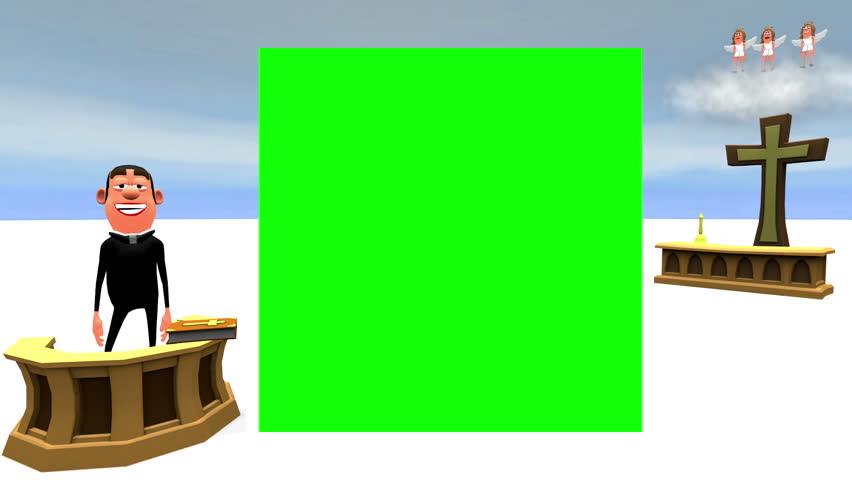 priest's presentation - animated cartoon male Stock Footage Video (100% ...