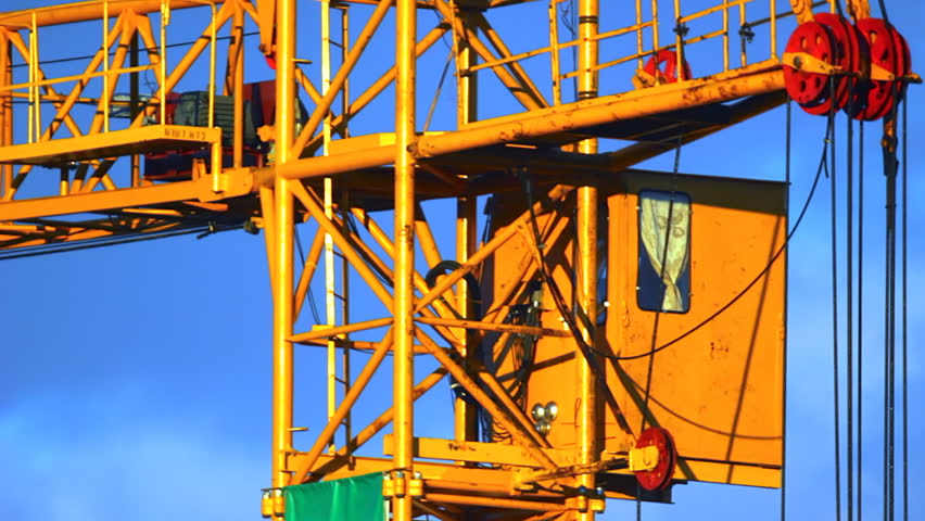 Close-up of Working Tower Crane Stock Footage Video (100% Royalty-free ...