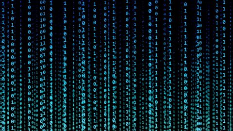 Binary Code Numbers Moving Across Screen Stock Footage Video 100