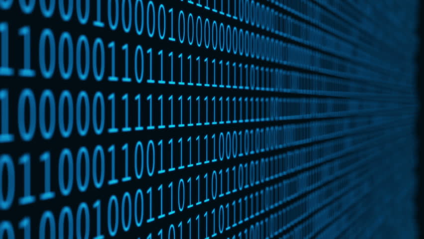 Binary Code Numbers Moving Across Screen Stock Footage Video (100% ...