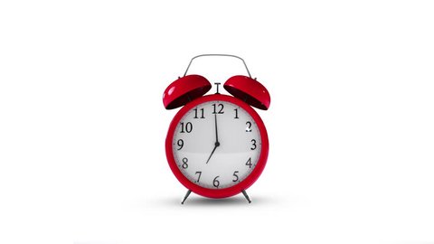 Cartoon Red Alarm Clock Bouncing Spinning Stock Footage Video (100% ...