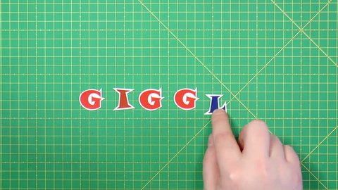 Video Shows Word Giggle Laid Manually Stock Footage Video (100% Royalty ...