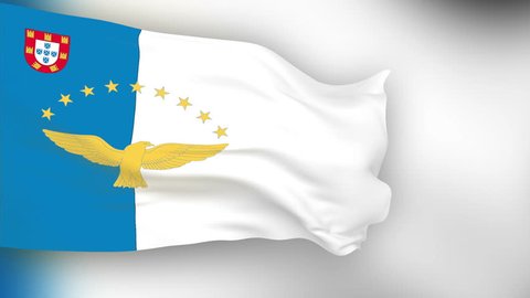 Azores Flag Slowly Waving Wind Silk Stock Footage Video (100% Royalty ...