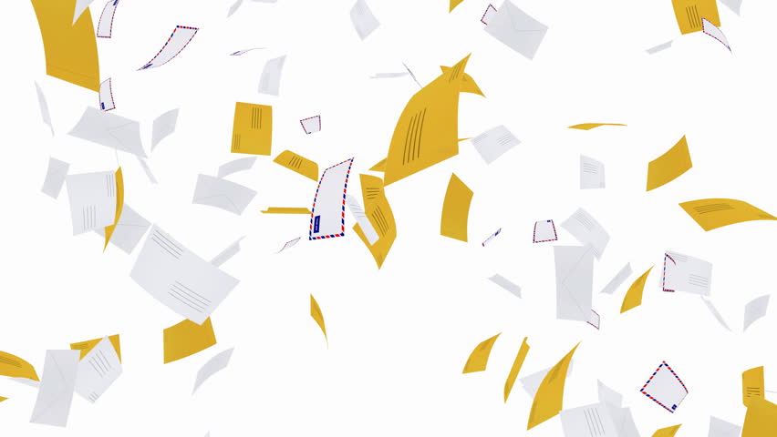 envelopes falling - seamless loop alpha Stock Footage Video (100% ...