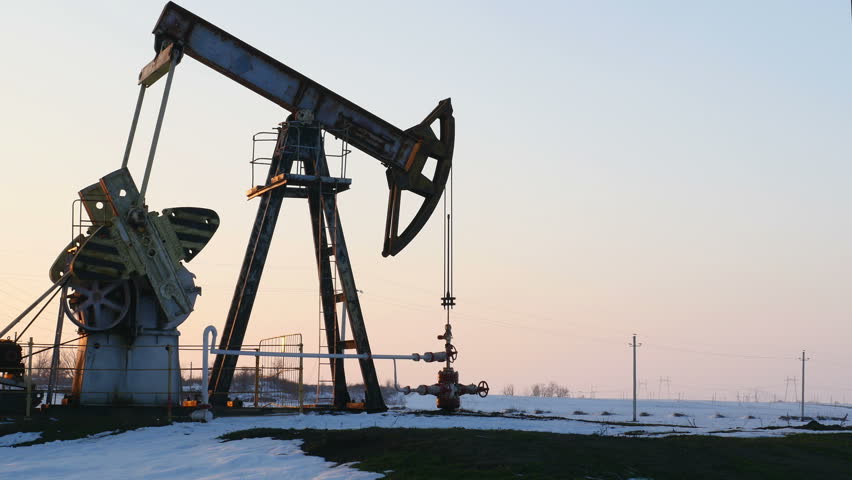 oil derrick mining winter harsh work Stock Footage Video (100% Royalty ...