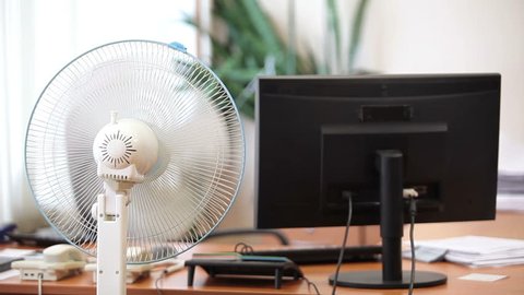 Modern Electric Fan On Table Office Stock Photo 1933911818 | Shutterstock