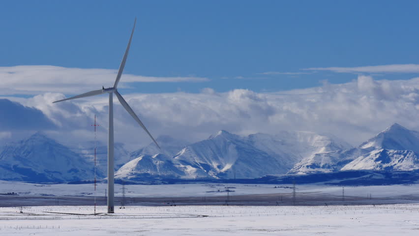 Wind Turbines in Winter Farm Stock Footage Video (100% Royalty-free ...