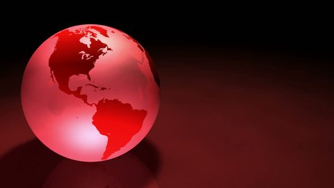 Glassy Red Colored Earth Animation Alpha Stock Footage Video (100% ...