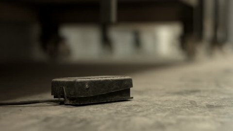 Foot Pedal Industrial Sewing Stiching Machine Stock Footage Video (100% ...