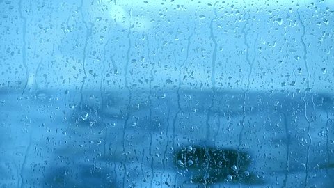 Beautiful Rain Drops Running Down Window Stock Footage Video (100% ...