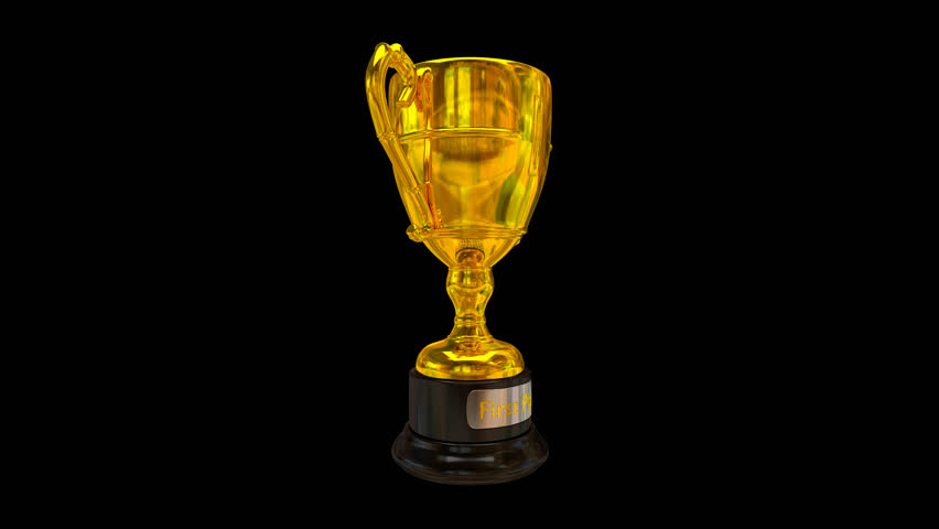 Animated Gold Trophy Spinning Against Transparent Stock Footage Video ...