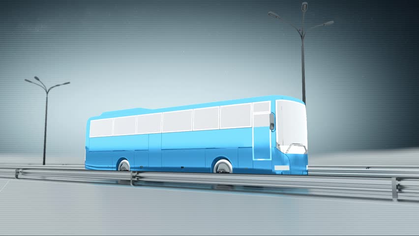 blue public bus on highway side Stock Footage Video (100% Royalty-free ...