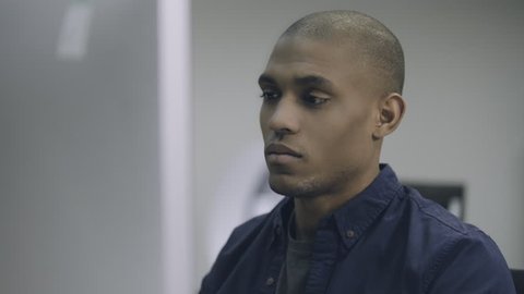 Young Man Working On Computer Office Stock Footage Video (100% Royalty ...