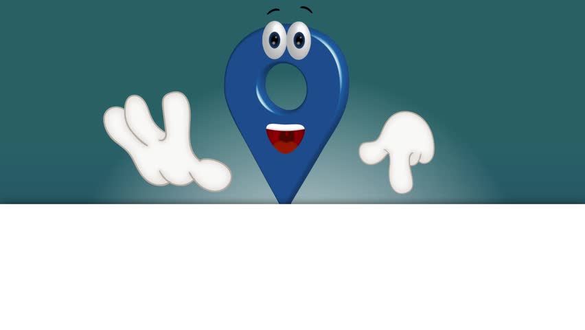 funny cartoon location point pin sign Stock Footage Video (100% Royalty ...