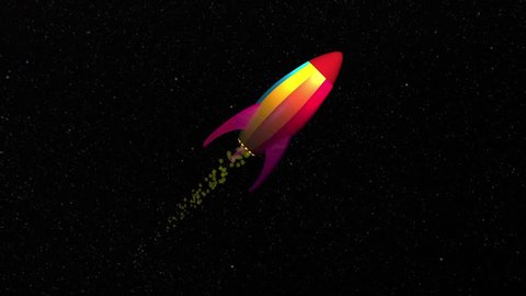 3d Model Fancy Rocket Rotating Flying Stock Footage Video (100% Royalty ...