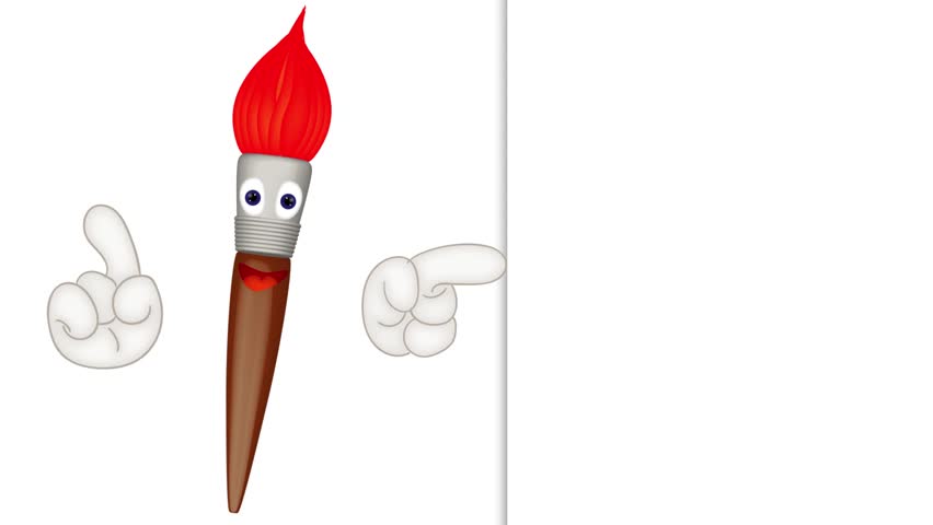 funny paint brush cartoon illustration painting Stock Footage Video ...