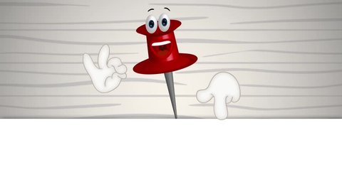 Funny Corkboard Pin Cartoon Illustration Stock Footage Video (100% ...