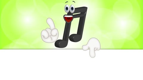 Funny Music Note Cartoon Comic Illustration Stock Footage Video (100% ...