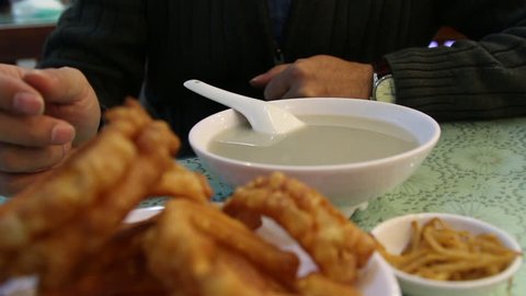 Fermented Soyabean Milk Called Douzhi Traditional Stock Footage Video ...