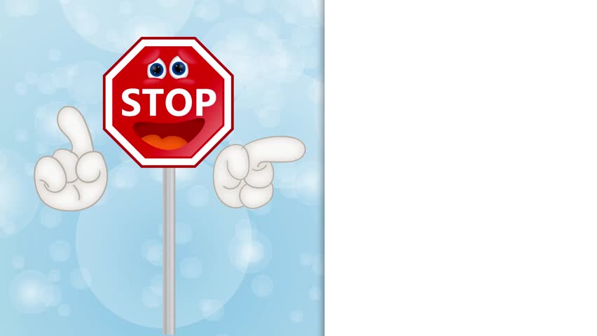 Funny Stop Sign Cartoon