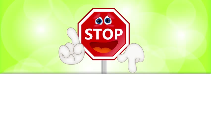 Funny Stop Sign Traffic Attention Cartoon Stock Footage Video (100% ...