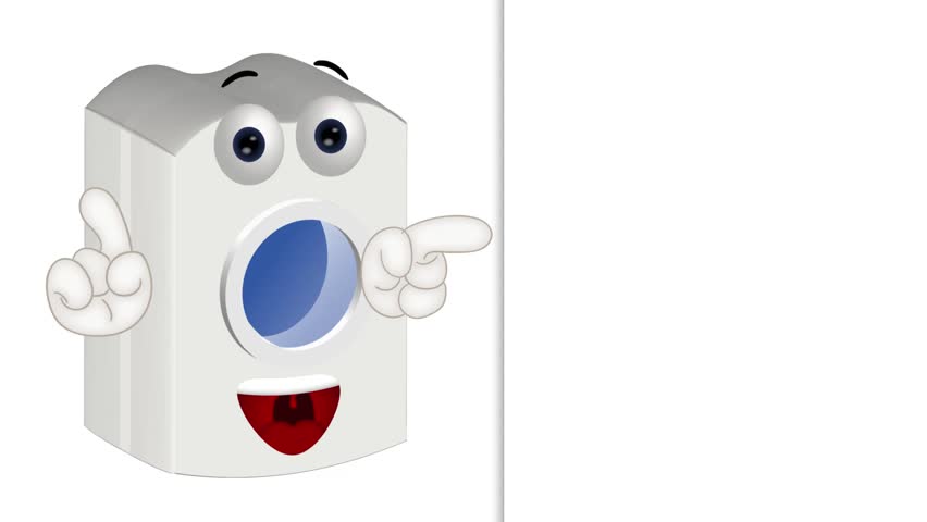 Funny Washing Machine Cartoon Illustration Stock Footage Video (100% ...